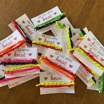 Knot Valentine Cards PRINTABLE Friendship Bracelet Valentine's Day Card ...