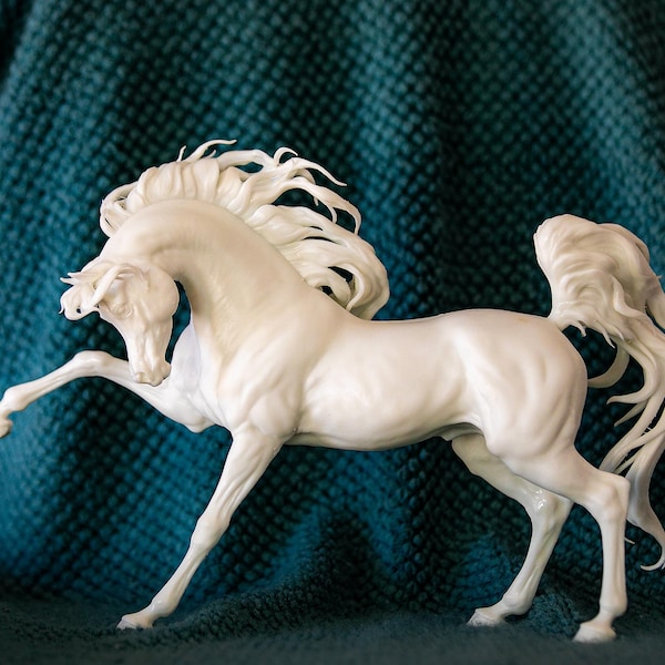 Friesian Stallion Without Bridle Model Horse Artist Resin - White Resin ...