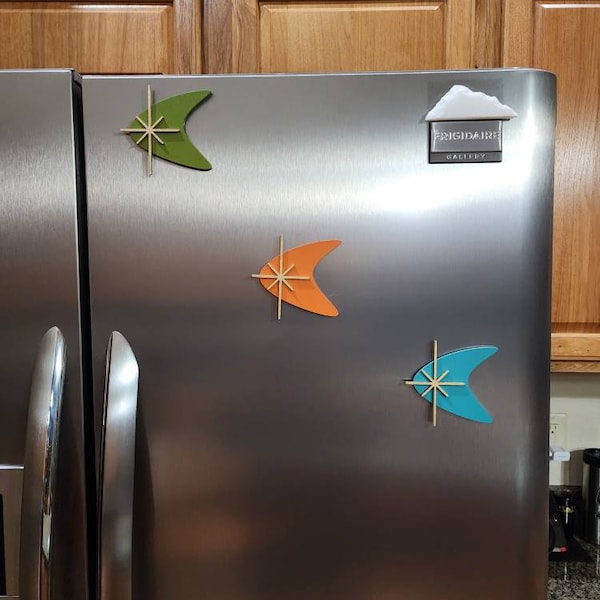 Mid Century Modern Boomerang Magnets Set of 3 Retro Kitchen Mid Century ...