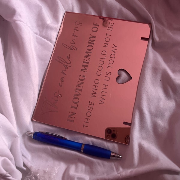In Loving Memory Wedding Sign With Stands This Candle Burns Acrylic ...