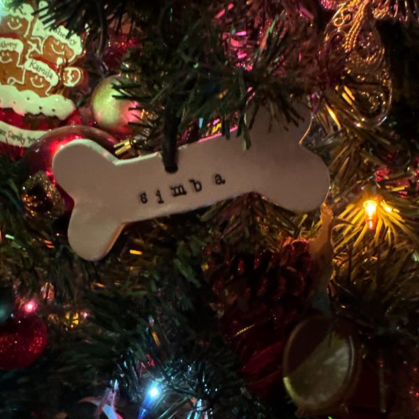 Personalised Dog Bone Clay Tree Decoration, Pet Christmas Decoration ...