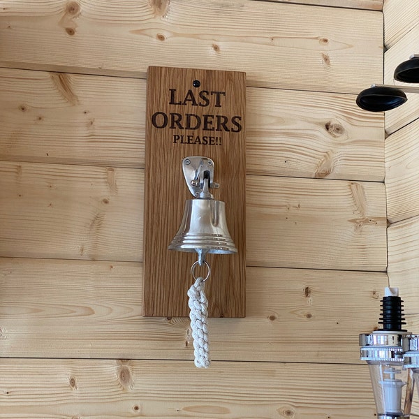 Personalised Last Orders Bell, Home Bar Accessories, Mancave ...