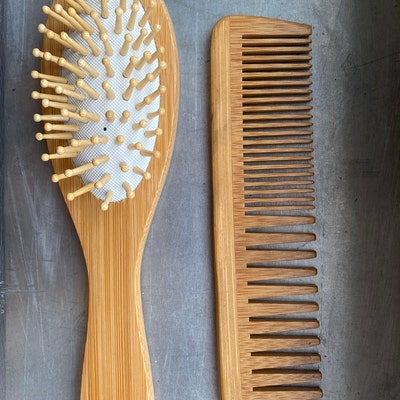 Natural Organic Bamboo Comb Set - Etsy