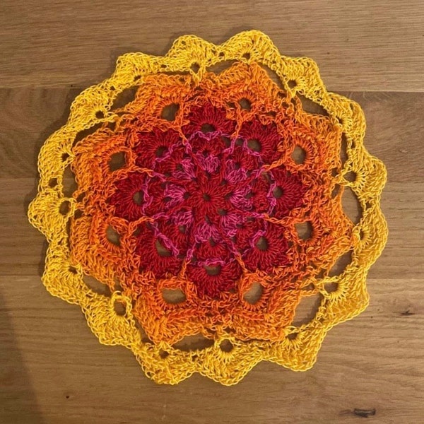 Mandala Crochet PATTERN, CHAKRA Mandala 40 Cm in Cotton THREAD - Etsy