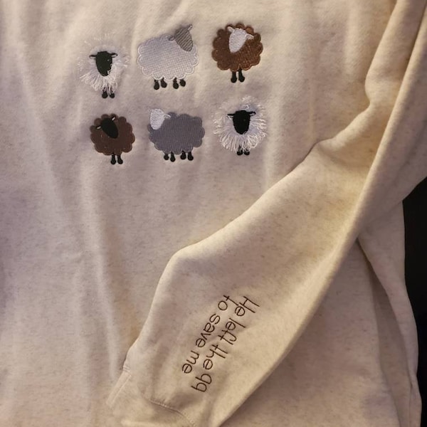 He Left the 99 to Save Me Sweatshirt || Embroidered Sheep Sweater ...