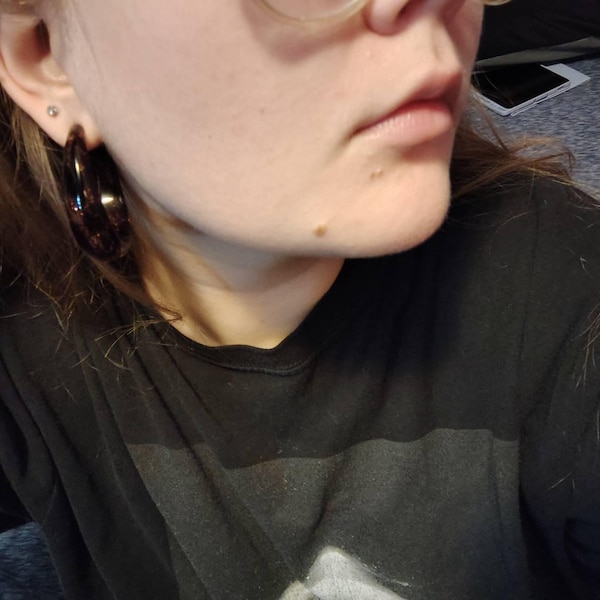 Y2K Glitter Lucite Hoop Earrings Vintage 1999 | Leopard Print Retro ...