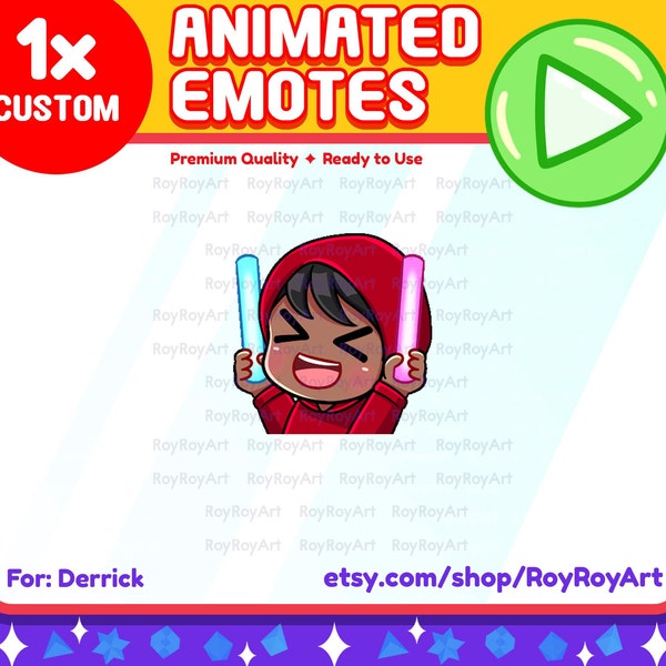 1x Custom Animated Emote for Twitch/discord/kick/youtube/streaming ...