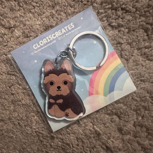 White Goose Farm Animal Keychain Cartoon Chibi Art Glitter Acrylic Wild ...