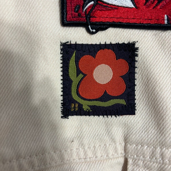 Big Flower Little Patch-woven Iron on Patch - Etsy
