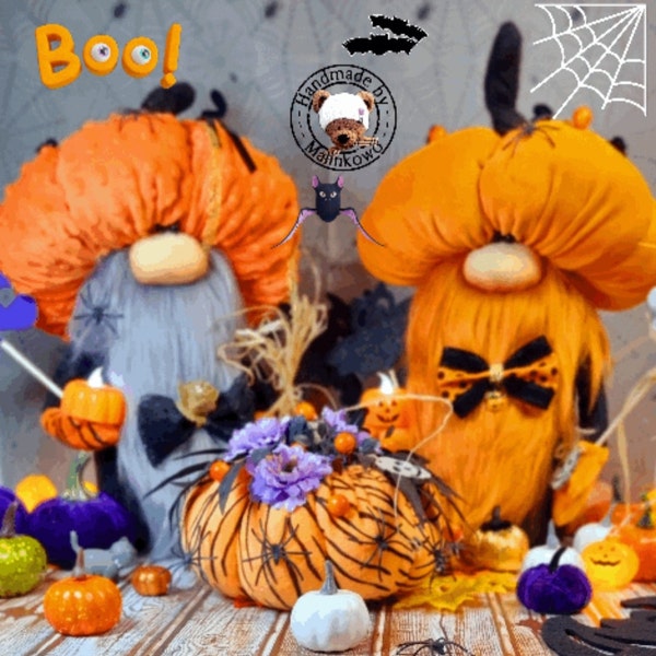 Pattern Pdf Scandinavian Gnome Pumpkin for Halloween Autumn Gnome ...