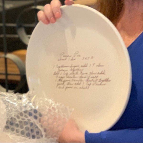 Ceramic Handwritten Recipe Plate Gift, Family Recipe Platter, Gift for ...
