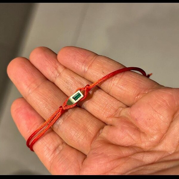 14k Solid Gold Horse Shoe Bead String Bracelet, Set With Pink Turmaline ...