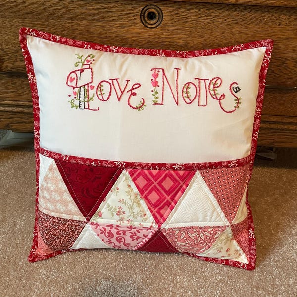 PDF Love Notes Pillow Pocket Pattern, Valentine Pillow Sewing and ...