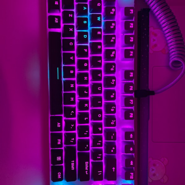 Gradient Purple Keycap Set, OEM Profile, Shine-through, PBT, Cherry MX ...
