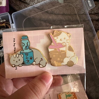 Bubble Tea and Soju Cat Enamel Pin/ Boba/ Cute/ Kawaii/yakult/ramune - Etsy