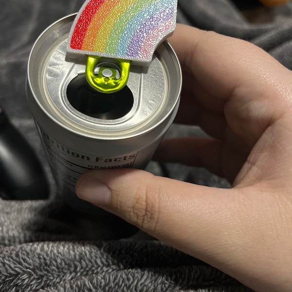 Rainbow Pride Keychain Tab Buddy - Cute Drink Can Opener for Long Nails ...