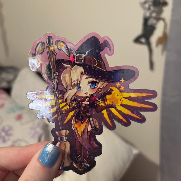 Mercy Zombie Doctor Overwatch 2 Sticker Holographic Vinyl Sticker 4 ...