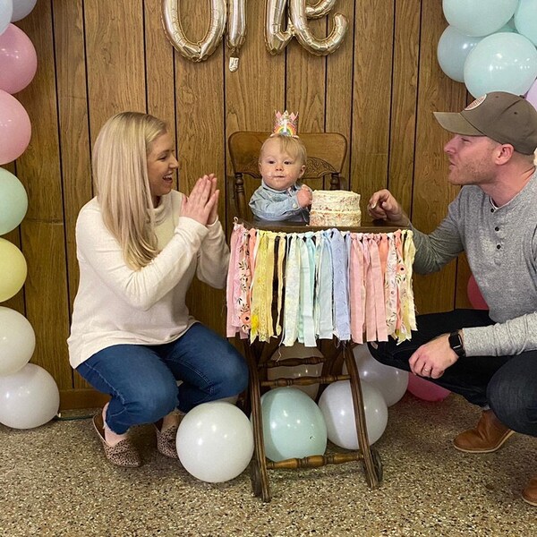 Rainbow High Chair Banner. First Birthday Party Supplies. High Chair ...