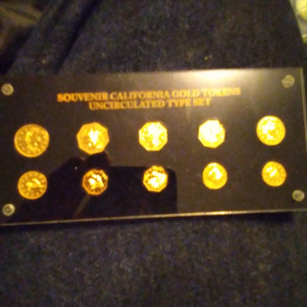 Souvenir California Gold Tokens Uncirculated Type Set! 10 Tokens in ...