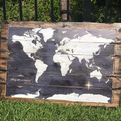 Push Pin Travel Map, Large World Map Canvas, World Map With Legend ...