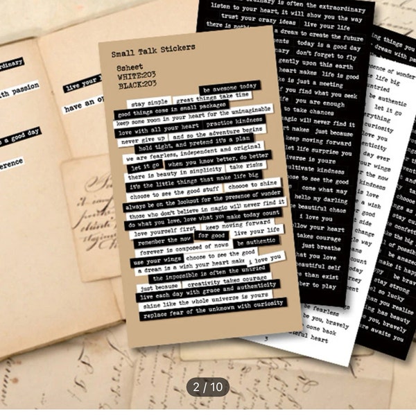 8 Sheets Words Stickers, Phrase Stickers, Quote Stickers, Sentence ...