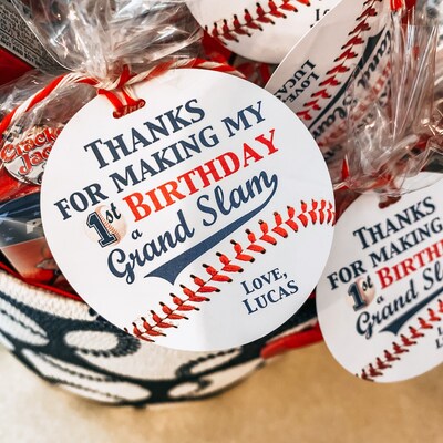 Baseball Party Tags Baseball Birthday Party Favor Gift Tag - Etsy
