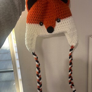 Red Fox Crochet Hat Wildlife Animal Winter Hat Photo Prop Crochet Hat ...