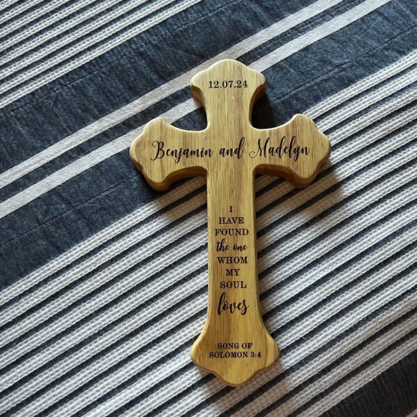 Our Wedding Day Personalized Wood Cross, Gifts for Wedding, Religious ...