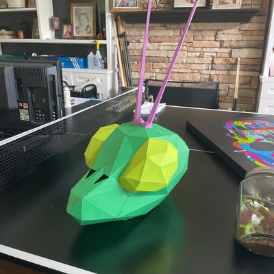 Praying Mantis Mask Paper Pattern Insect Mask Halloween Mask DIY Mask ...