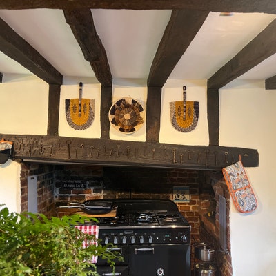 Handwoven Red Ugandan Wall Basket African Artisan Home Decor - Etsy