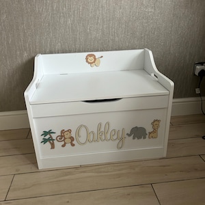 Personalised White Rainbow Childrens Toy Box Toy Storage Toy Chest ...