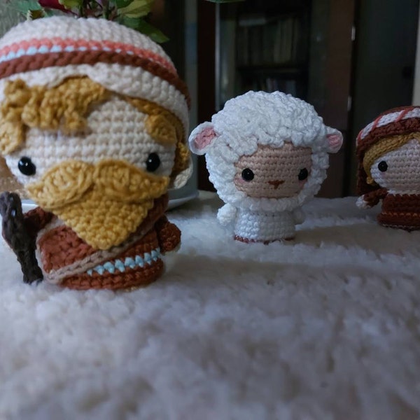 Nativity Set Crochet Pattern Shepherd Camel Angel Ox Calf Bull ...