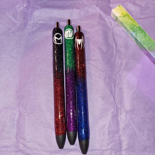 Marvel Inspired Inkjoy Gel Pens / Loki / Captain America / Iron Man ...