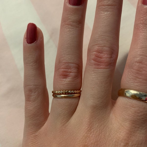 Half Round Stacking Ring • Smooth Ring - Unisex Ring - Gold, Rose Gold or Silver - Simple Band ...