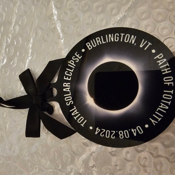 Custom Eclipse Ornament - April 8 Keepsake, Totality Memory ...