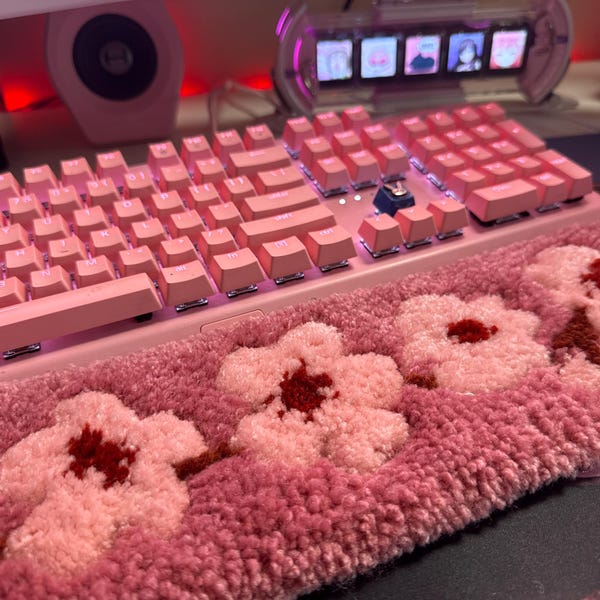 Kawaii Aesthetic Angel Wings Rug, Tufting Keyboard Rug, 3D Puffy Wrist ...