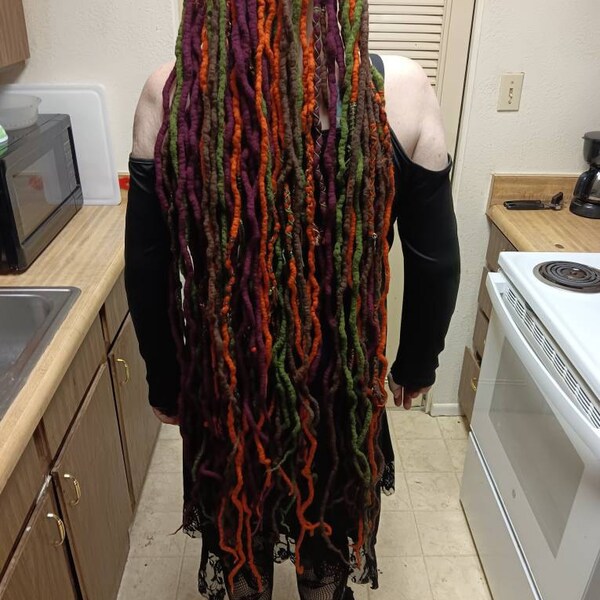 Wool Double Ended Single Ended Dreadlocks Fox Ombre Orange on Black ...