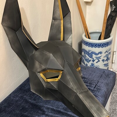 Anubis Mask / Jackal Mask DIY Paper Mask, Printable Template ...