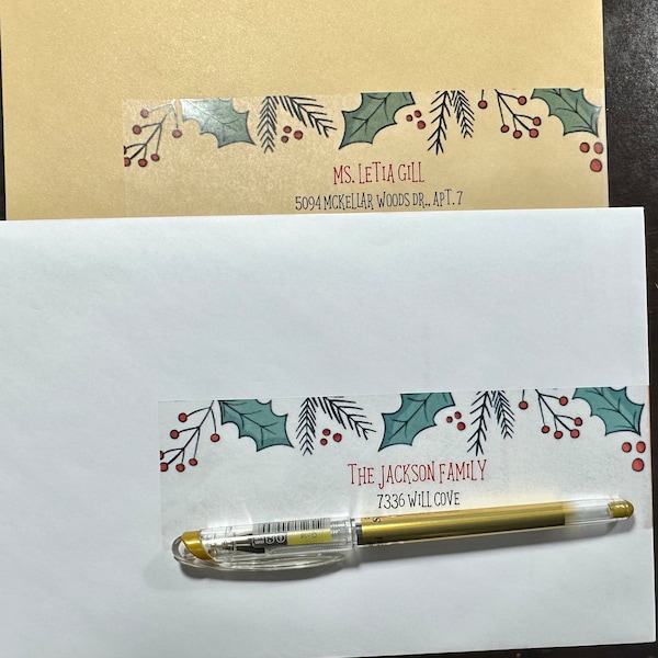 Editable Christmas Address Label Template, 2x4 Address Label ...