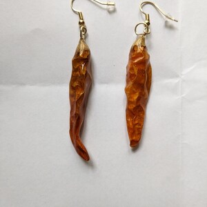 Gold Abstract Face Earrings With Real Pressed Dried Flowers, Minimal ...