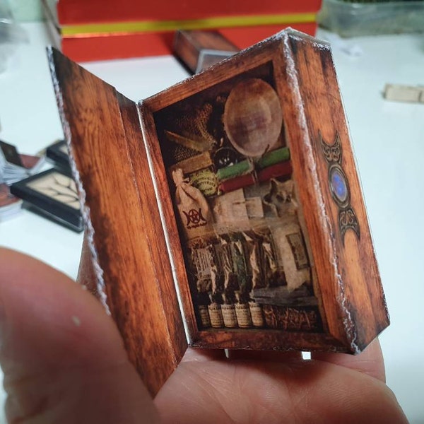 Witch Magic Box Set, Scale 1:12, Miniature Dollhouse, Wicca Tools and ...