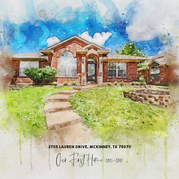 Custom House Portrait,, Housewarming Gift, First Home Gift, Home ...