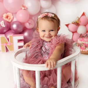 Ivory Baby Girl Dress , Photo Props Outfit, Smash Cake Dress , First ...