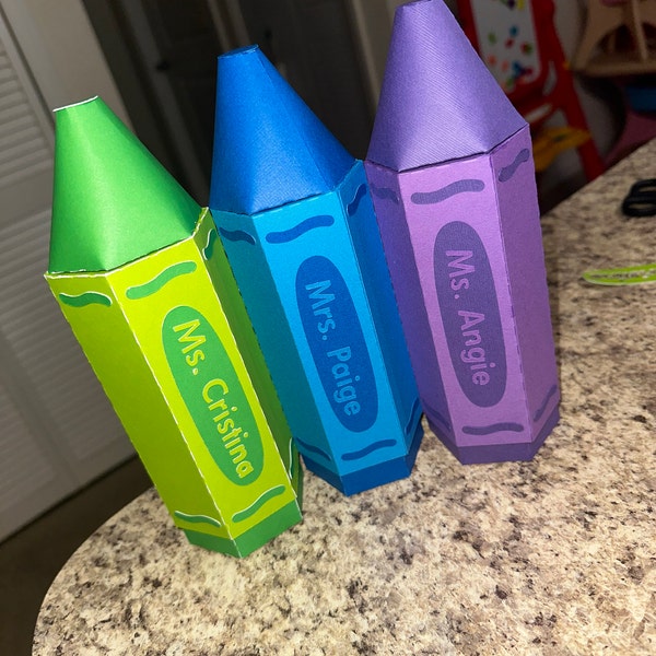 Crayon Gift Box SVG for Teacher Appreciation Gift Card Holder, Back to ...