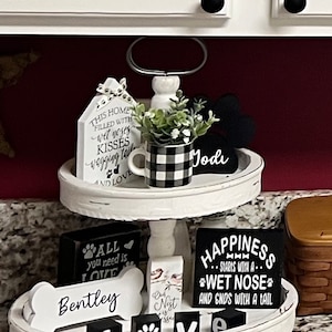 Dog Tiered Tray Decor, Tiered Tray Decor Bundle, Personalized Dog Decor ...