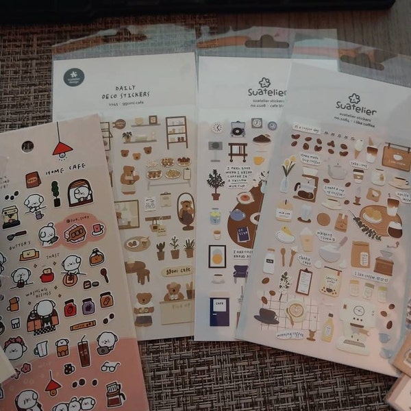 BONITO Korean Cute Emoji Dog Cat Stickers | Kawaii Animal Planner ...