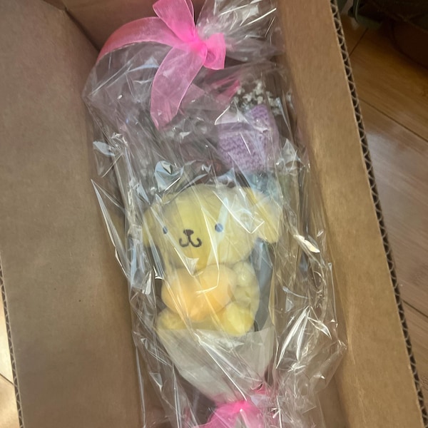 Sanrio Crochet Bouquet, Sanrio Heart Series, Crochet Flowers Bouquet, Sanrio Gift, Valentine's ...