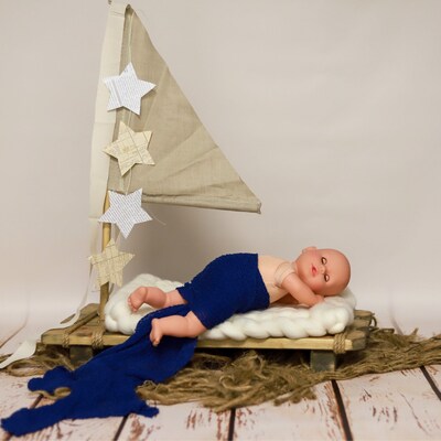 WOODEN RAFT Baby Photo Prop, Real Wood, Vintage Style, Baby Raft Prop ...