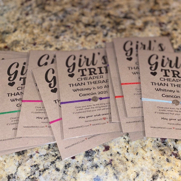 Girls Trip Gift Girls Trip Bracelet Custom Girls Weekend Wish Bracelet ...