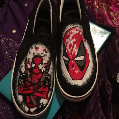 Splatter Paint Custom Deadpool Shoes - Etsy